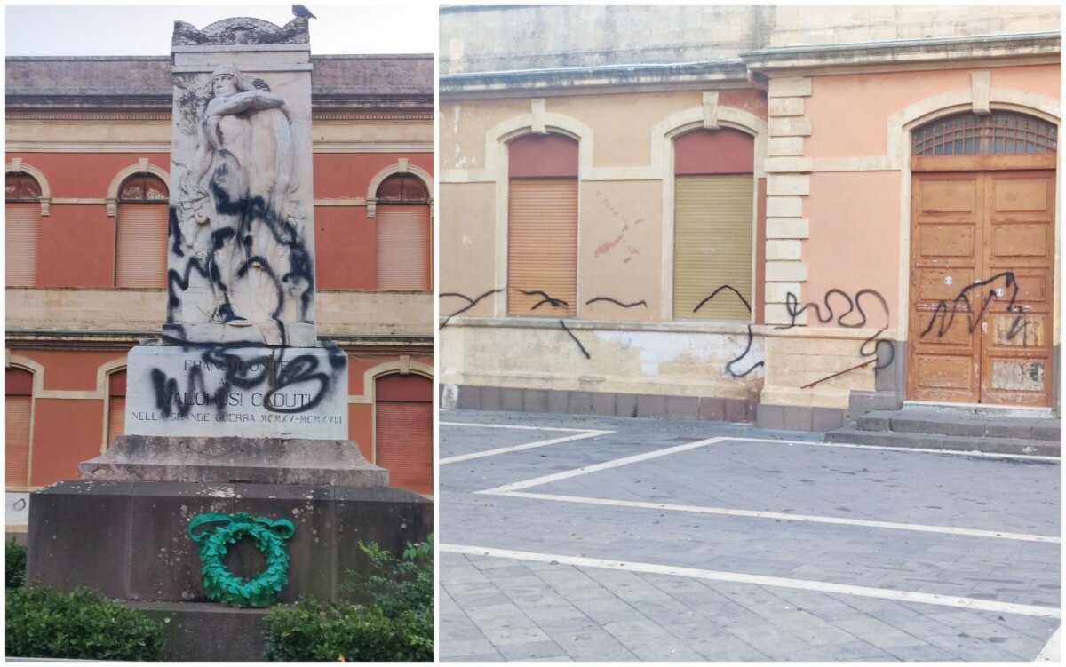Vandalizzato il Monumento ai Caduti di Francofonte, Lamba Doria: "Ferma ...
